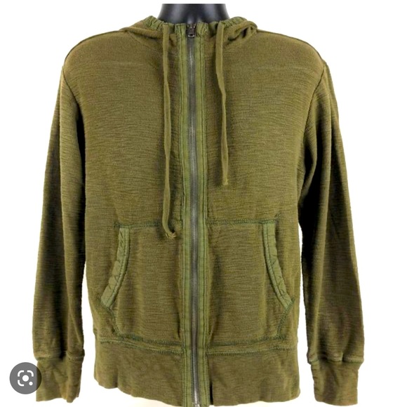 Converse | Jackets & Coats | Army Green Zip Up Thermal Hoodie | Poshmark